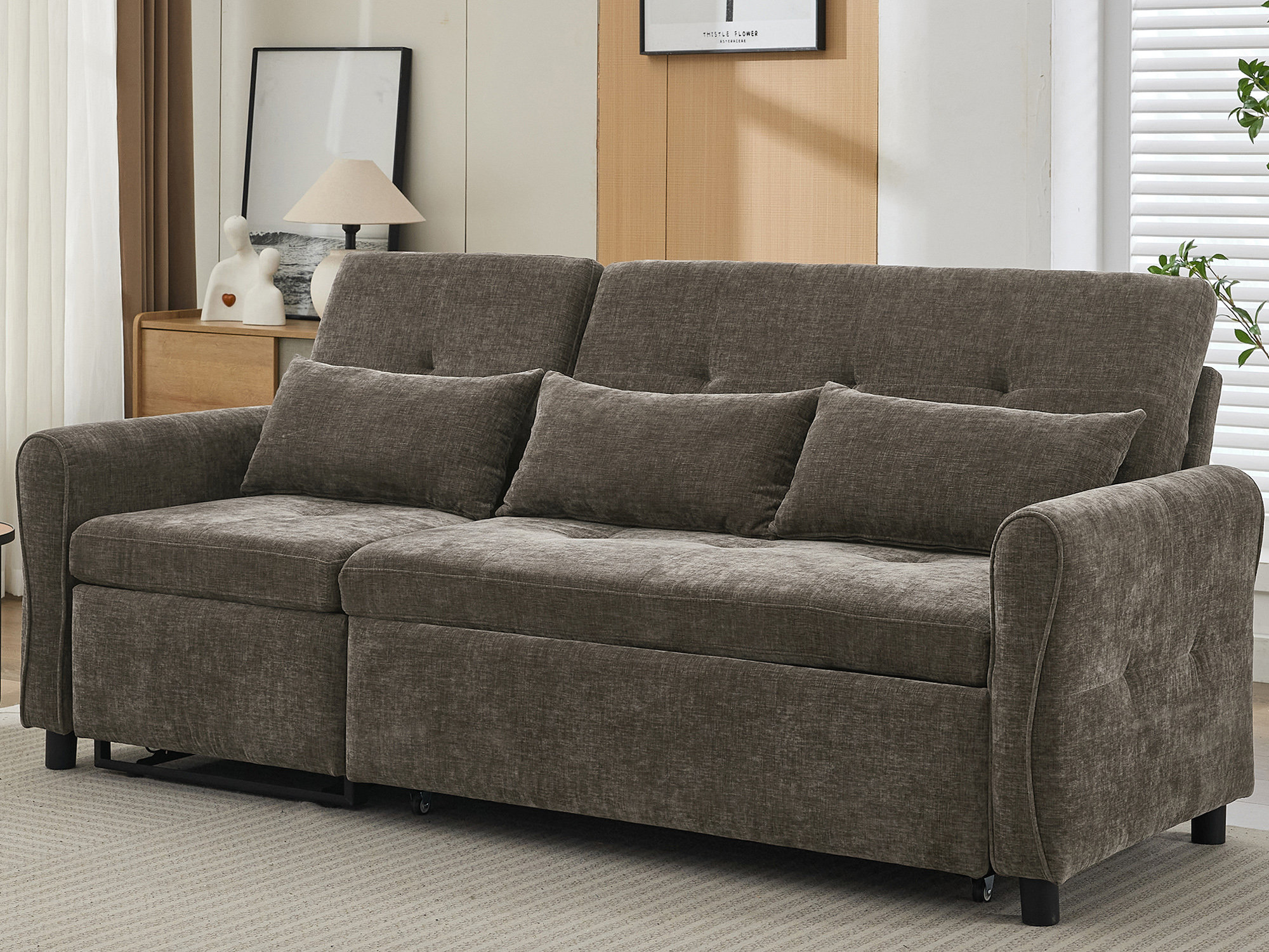 Latitude Run® 82" Wide Sleeper Sofa Upholstered Pull-Out Sofa Bed ...
