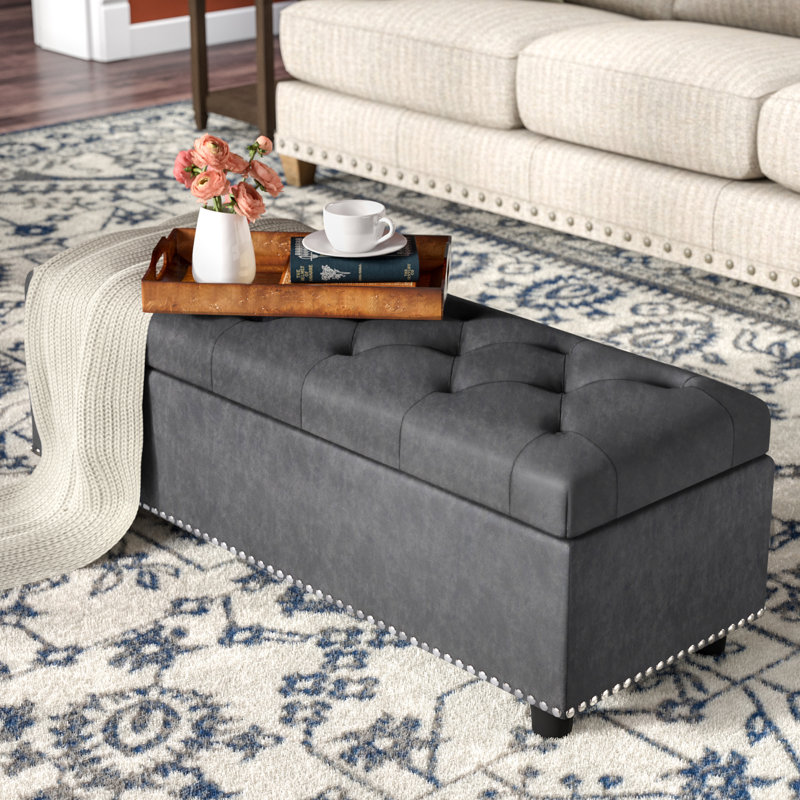 Alcott Hill® Upholstered Storage Ottoman & Reviews | Wayfair