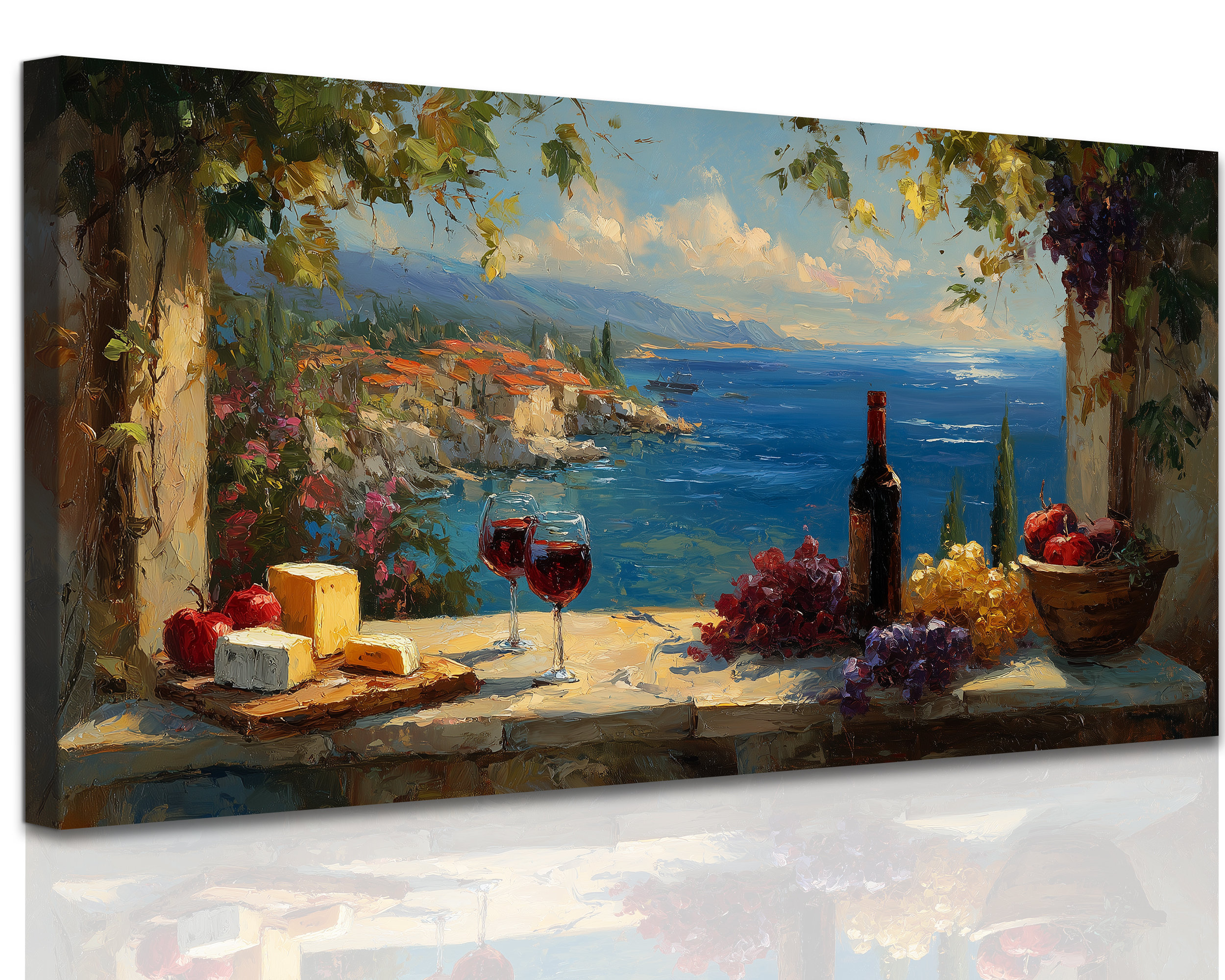 The Holiday Aisle® Wine Wall Art Rustic Mediterranean Cheese Artwork ...