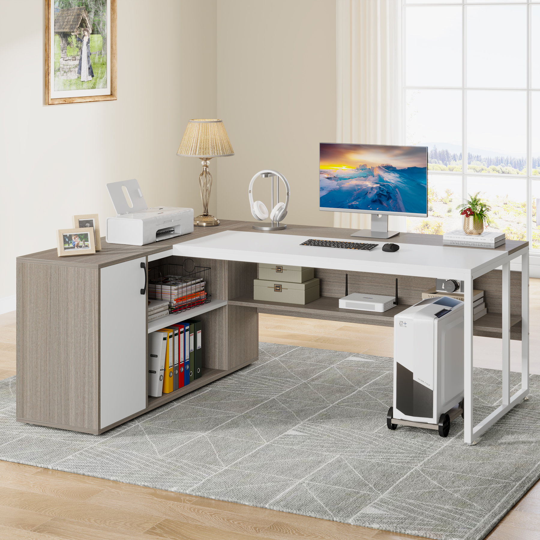17 Stories L- Shape Executive Desk & Reviews | Wayfair
