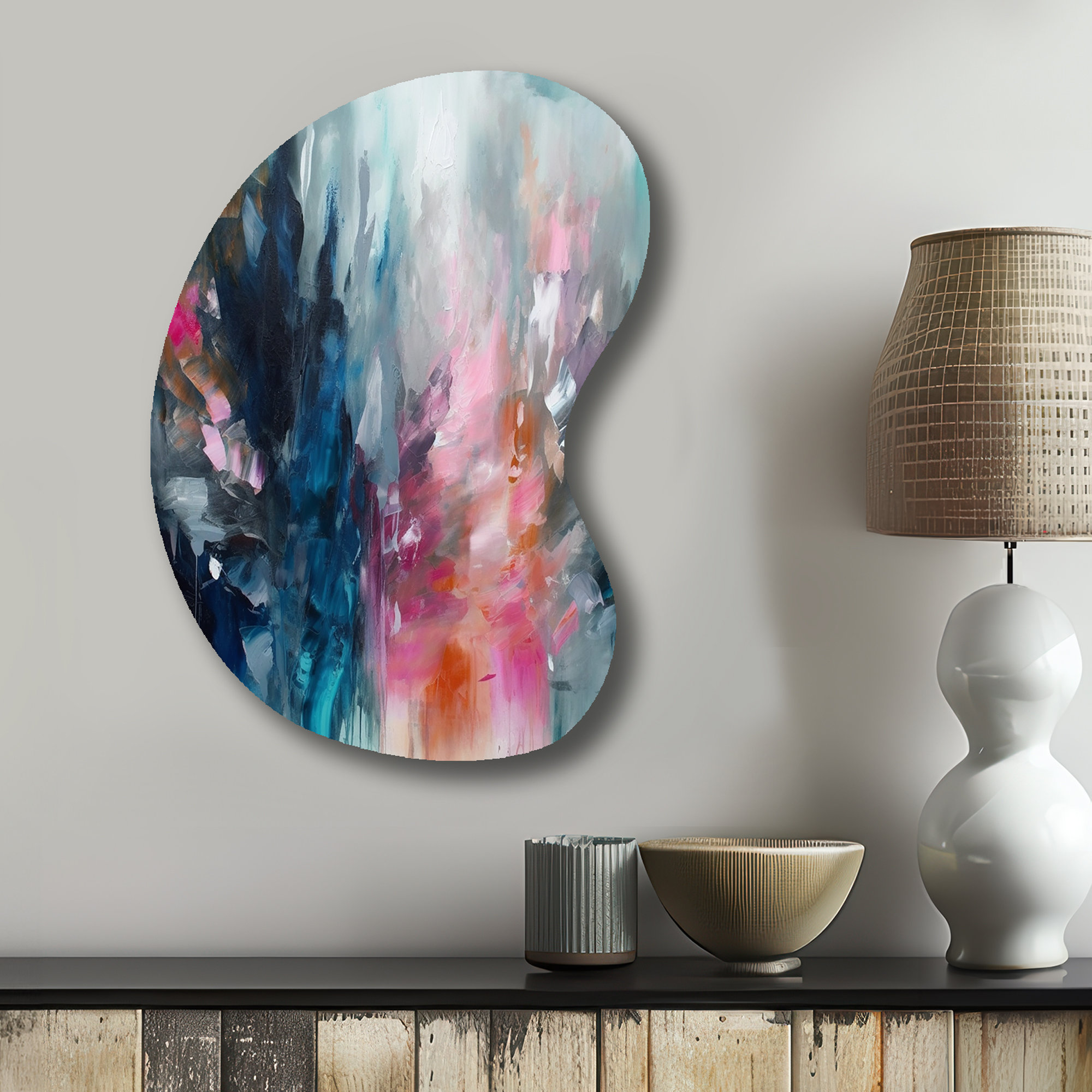 Design Art Blue And Pink Explosion Abstract - Abstract Boom Shape ...