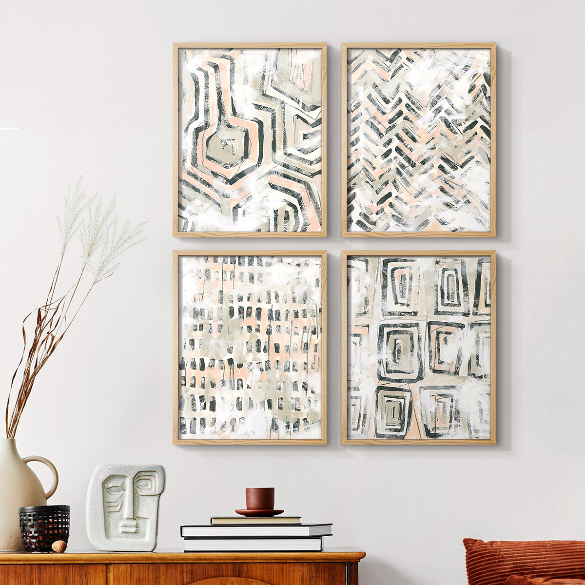 Wrought Studio™ Primary Connection V Framed Print - Set of 4 | Wayfair