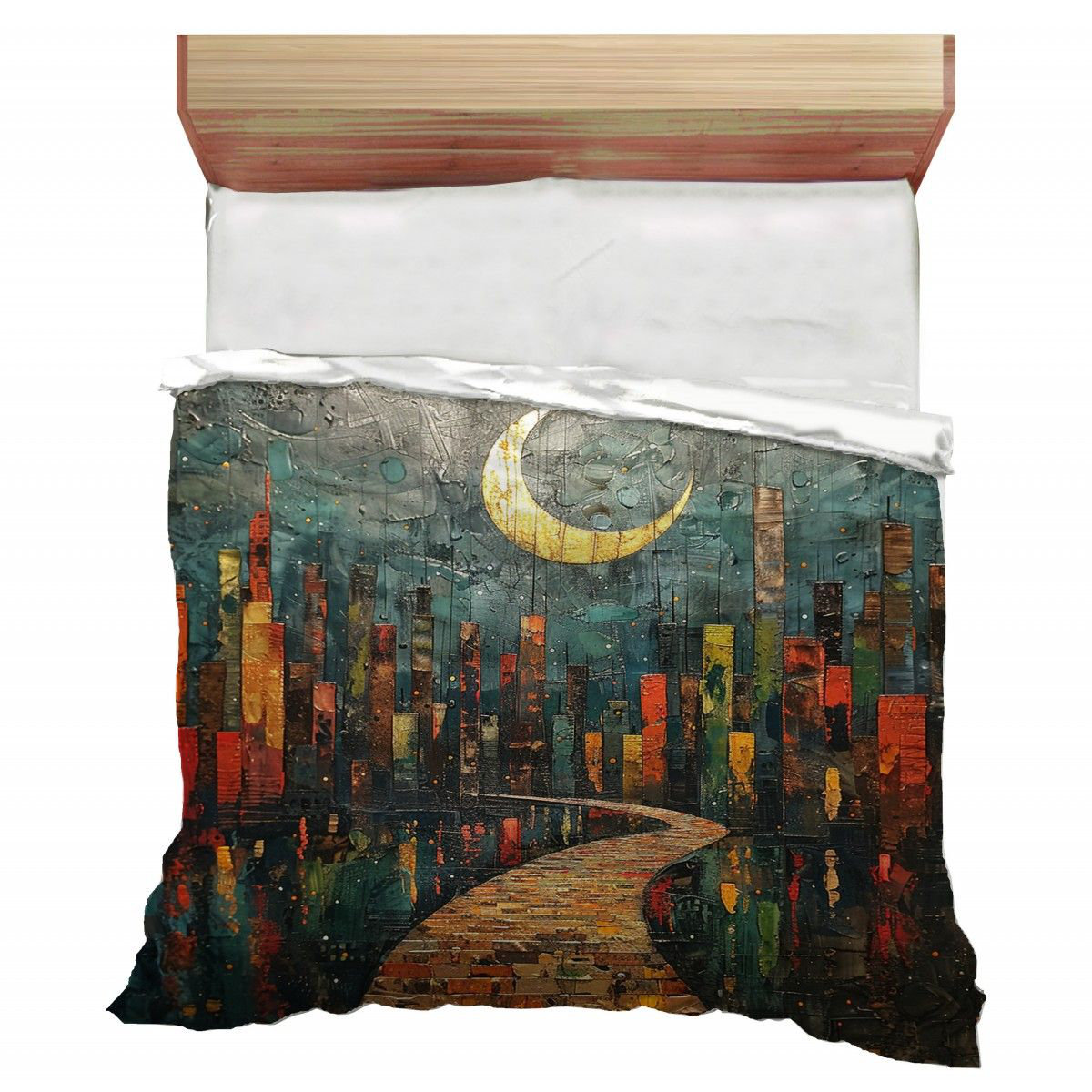 VisionDecor Cityscape Bedding Urban art Duvet Cover Cosmopolitan | Wayfair