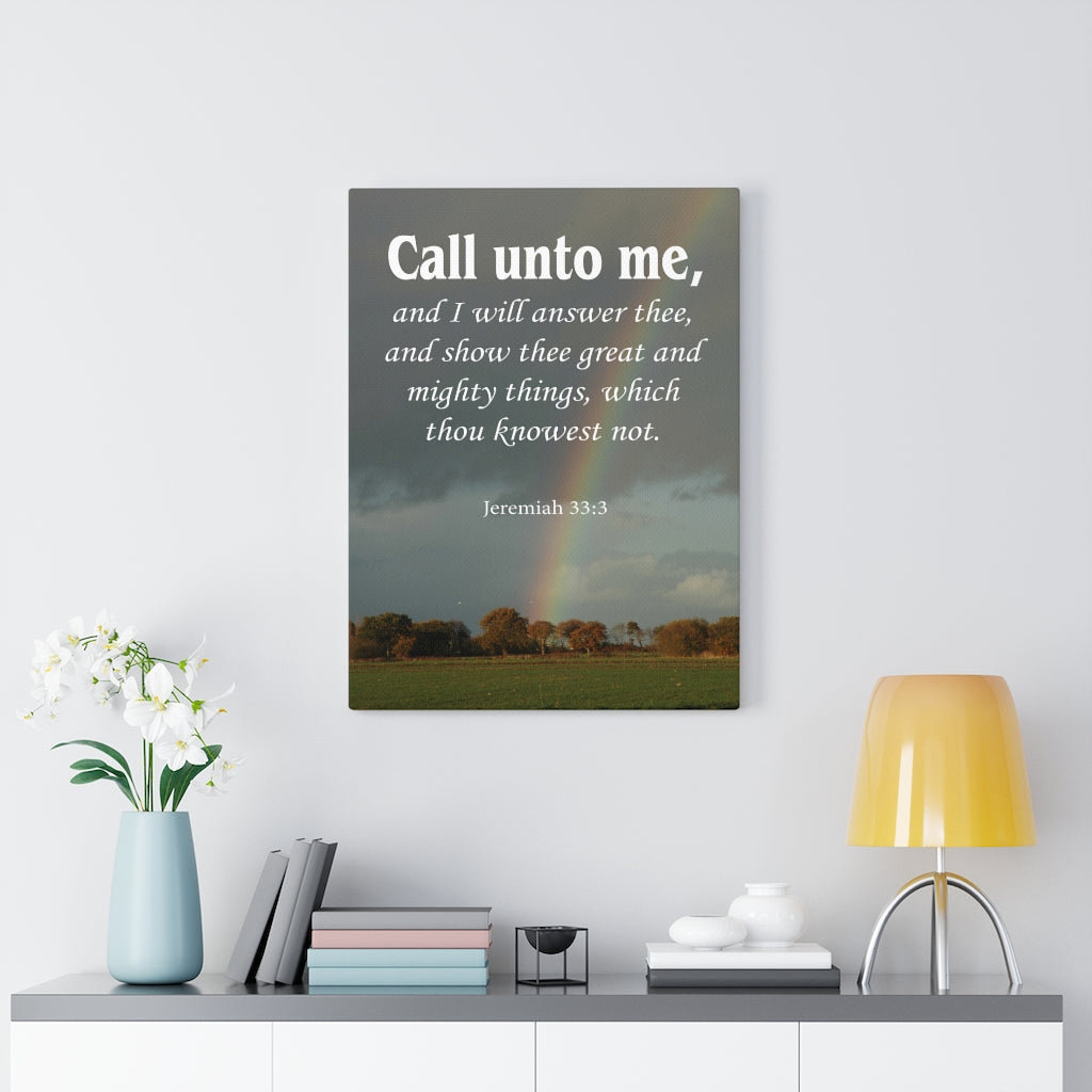 Trinx Call Unto Me Jeremiah 33:3 Christian Wall Art Bible Verse Print ...