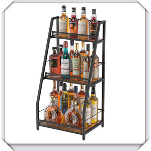 17 Stories 3-Tier Trapezoid Liquor Stand For Home Bar, Stepped Wine ...