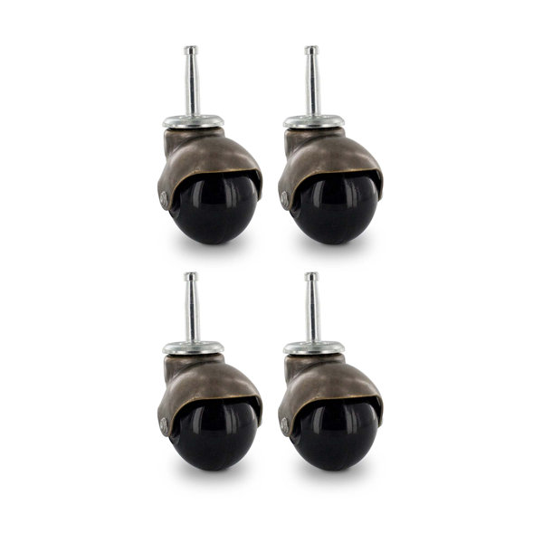 Outwater 1-1/2" Diameter Swivel Hooded PVC Ball Caster 5/16-18 x 1 ...