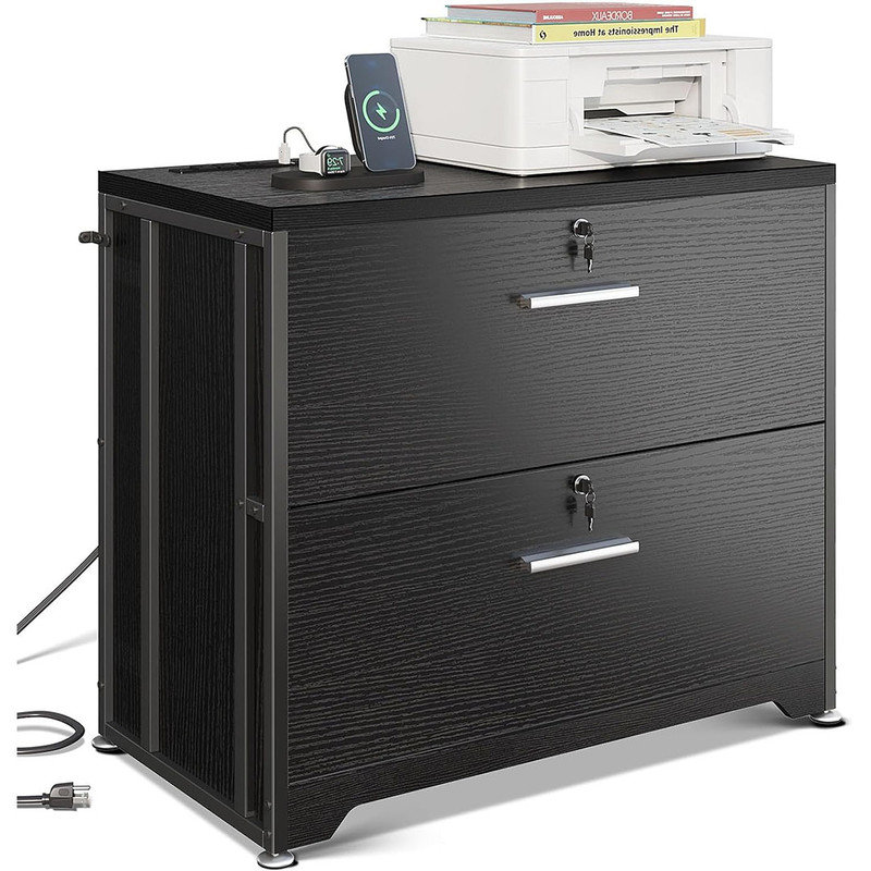 Latitude Run® Sturdy File Cabinet with Charging Station Filing Cabinet ...