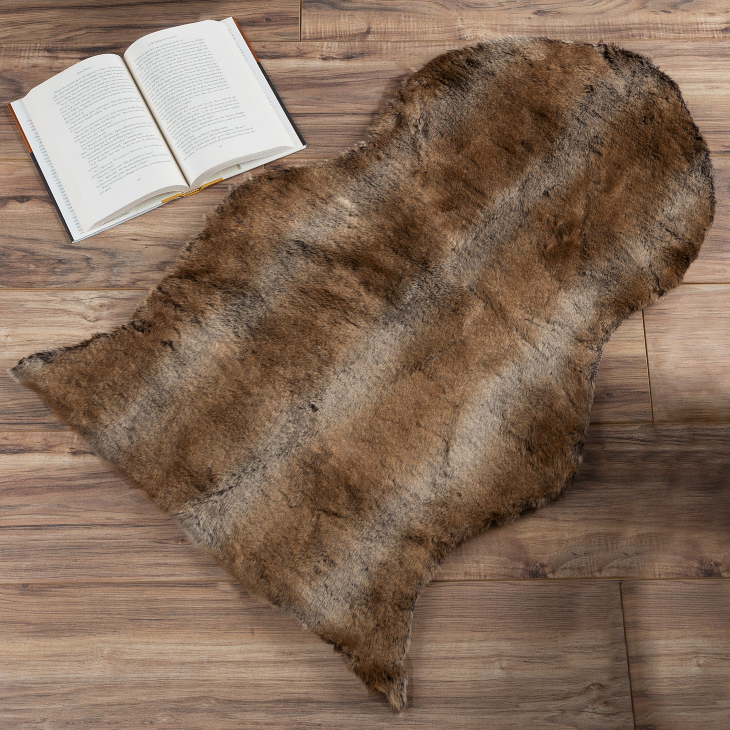 Union Rustic Winegar Sheepskin Throw Rug– Faux Sable Fur 2x3-Foot ...