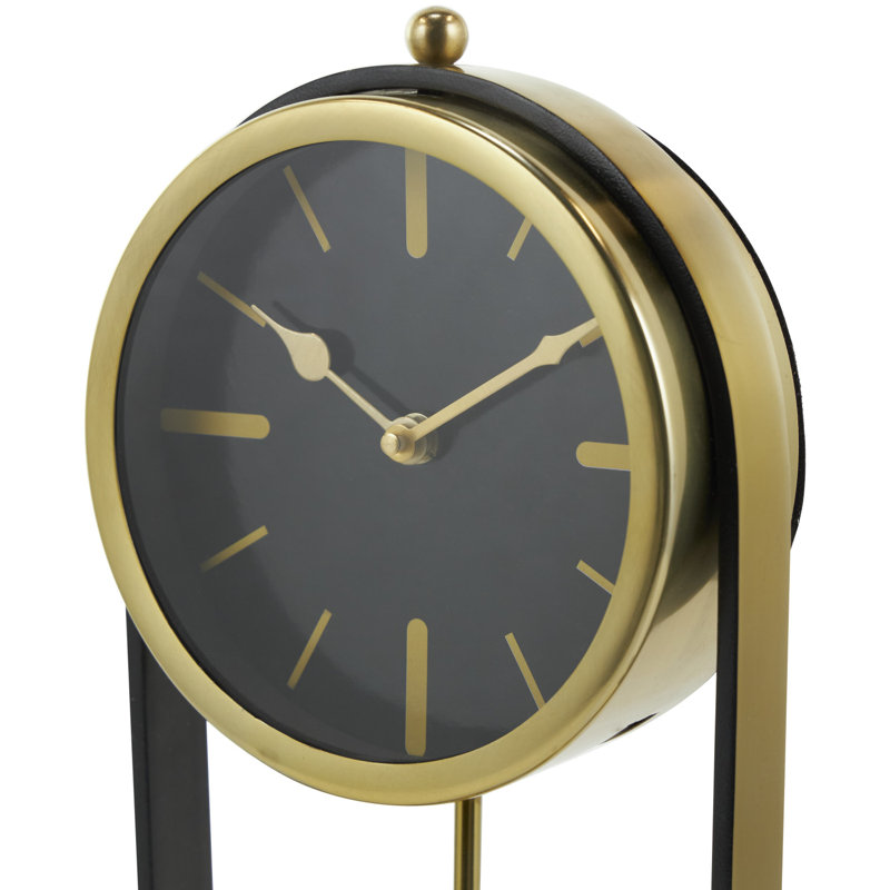 Mercer41 Analog Metal Quartz Movement / Crystal Tabletop Clock in Gold ...
