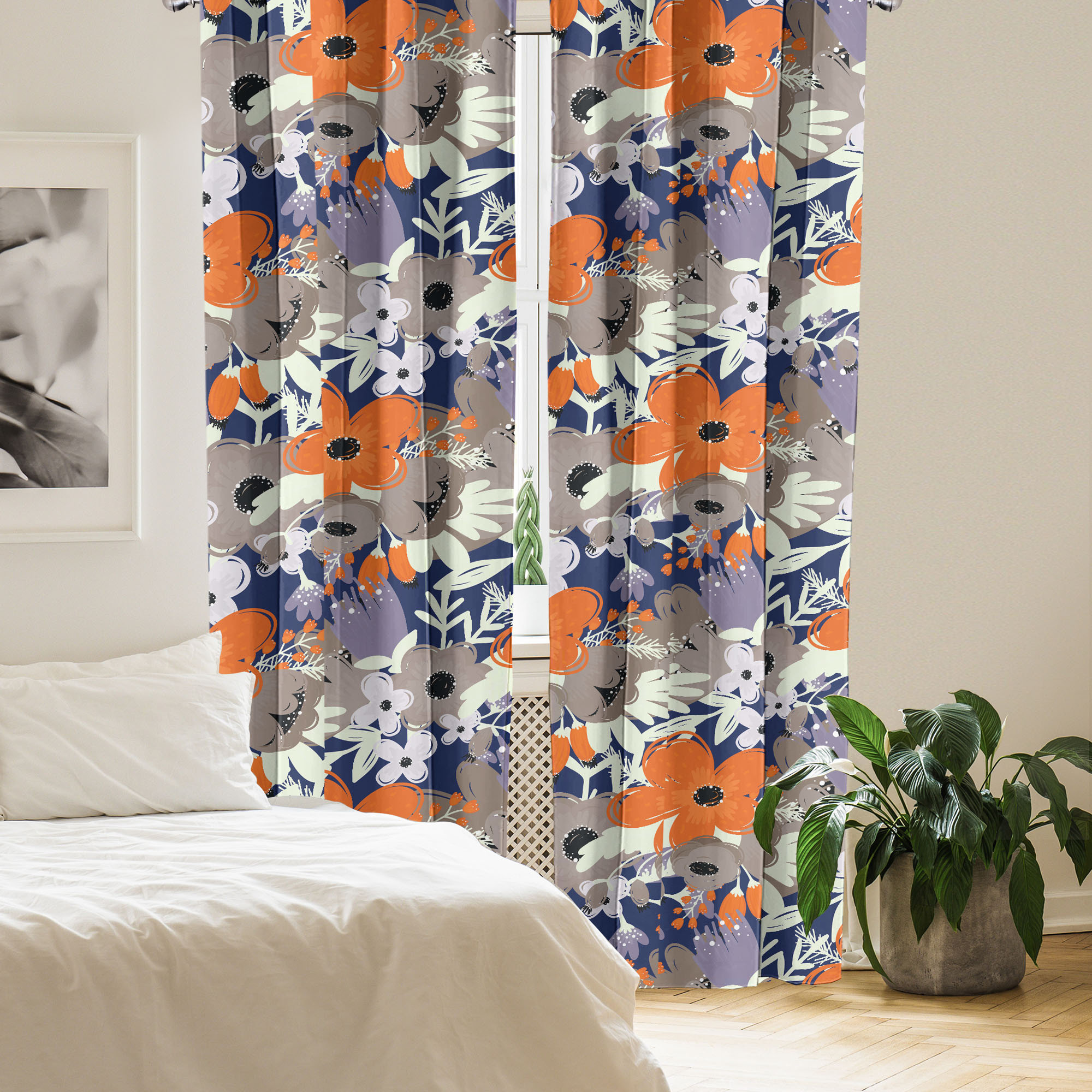 East Urban Home Burleen Microfiber Semi-Sheer Curtain Pair | Wayfair