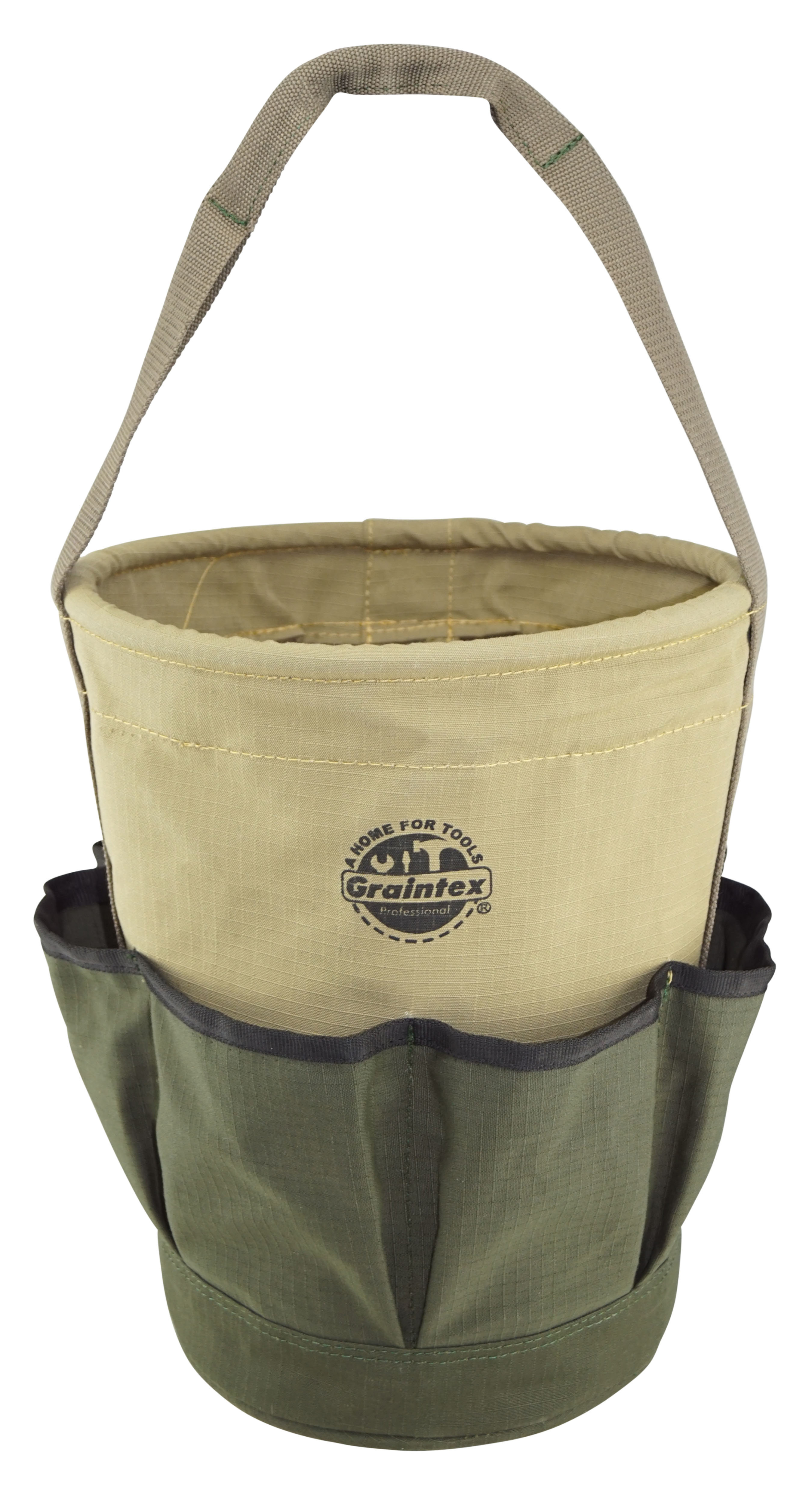 Graintex 12 in. 6 Pocket Utility Tool Bucket in Khaki Green - Wayfair ...
