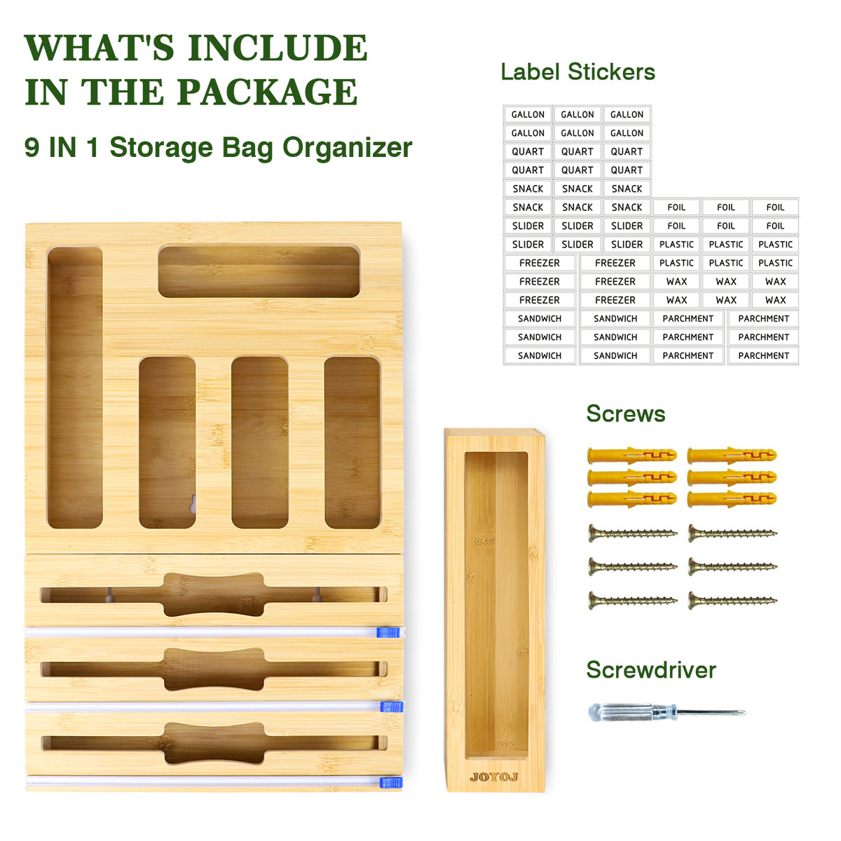 Rebrilliant Coster 9 in 1 Storage Bag Organizer, Foil and Plastic Wrap ...