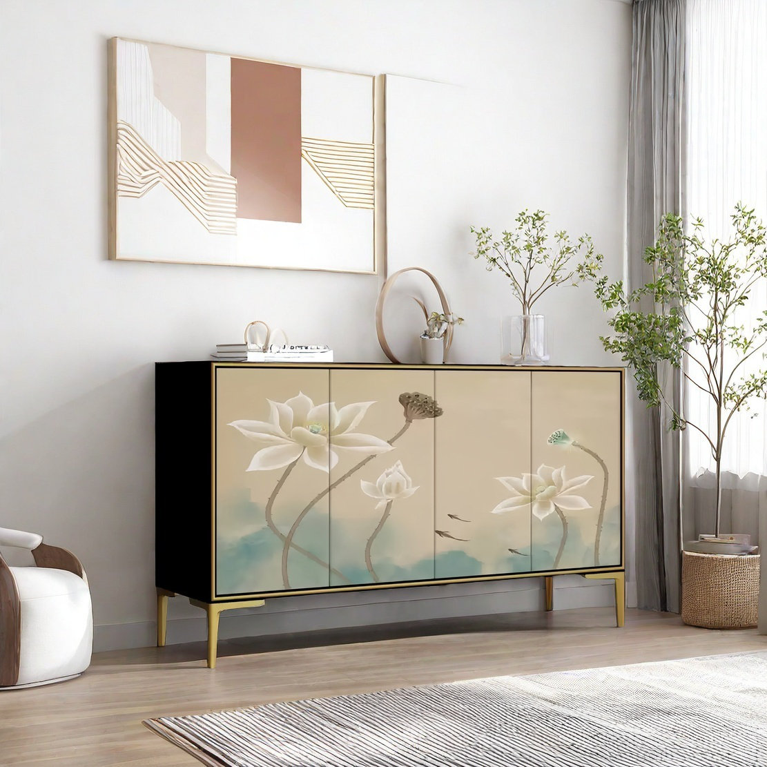 Vivid Space Creation Modern Minimalist Light Luxury Sideboard Cabinet ...
