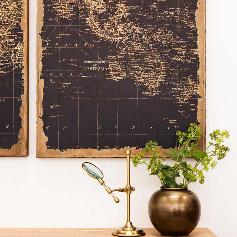 Longshore Tides Stanford Wood Framed World Map Wall Décor Set & Reviews ...