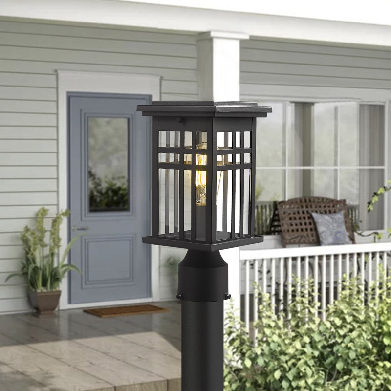 Red Barrel Studio® Outdoor Post Light Clear Glass Shade Pole Lantern ...