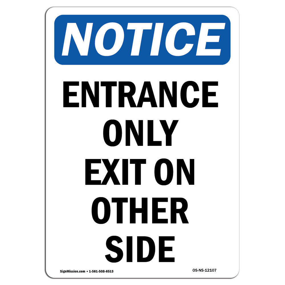 SignMission Entrance Only Exit on Other Side Sign | Wayfair