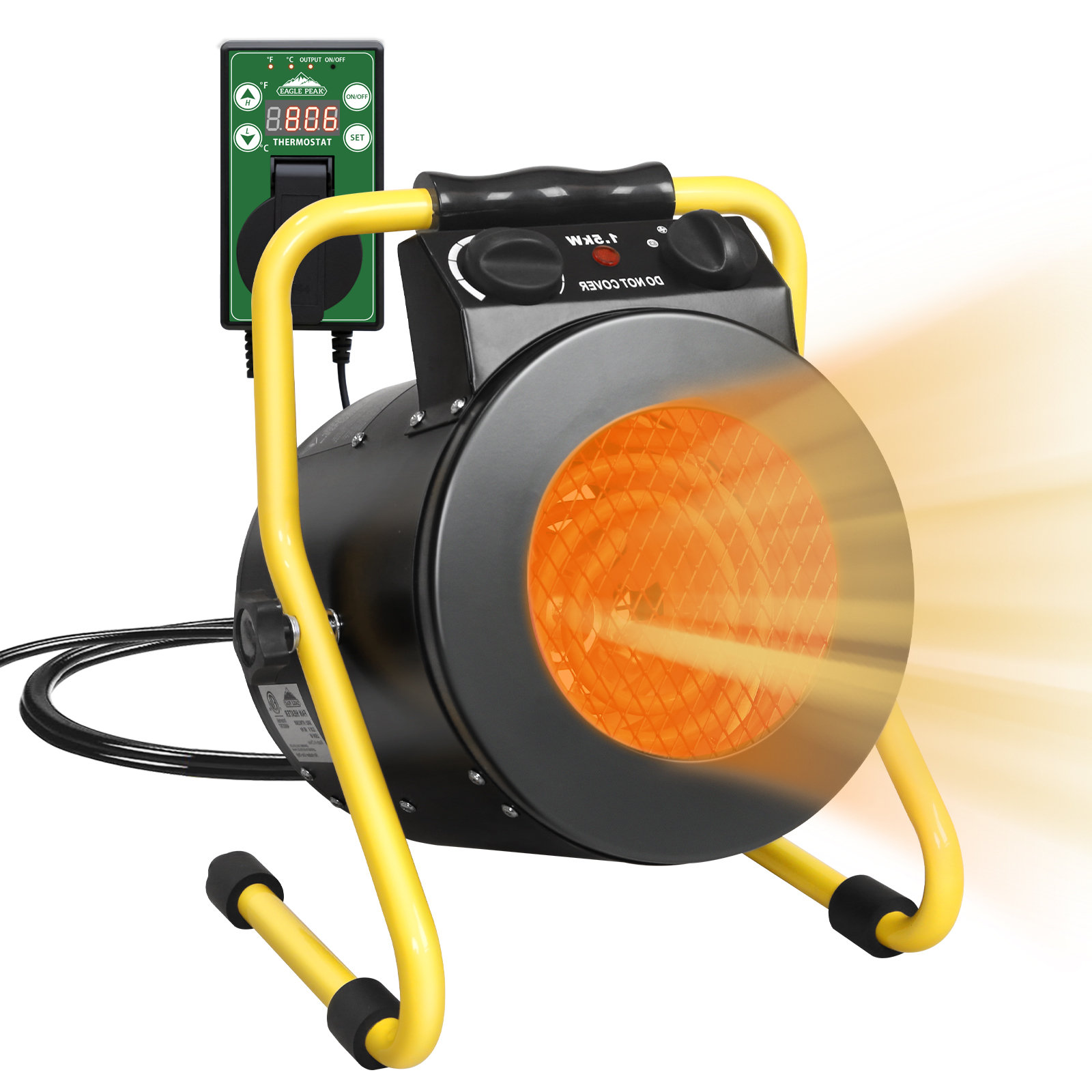 EAGLE PEAK 1500 Watt Portable Forced Air Electric Fan Space Heater with ...