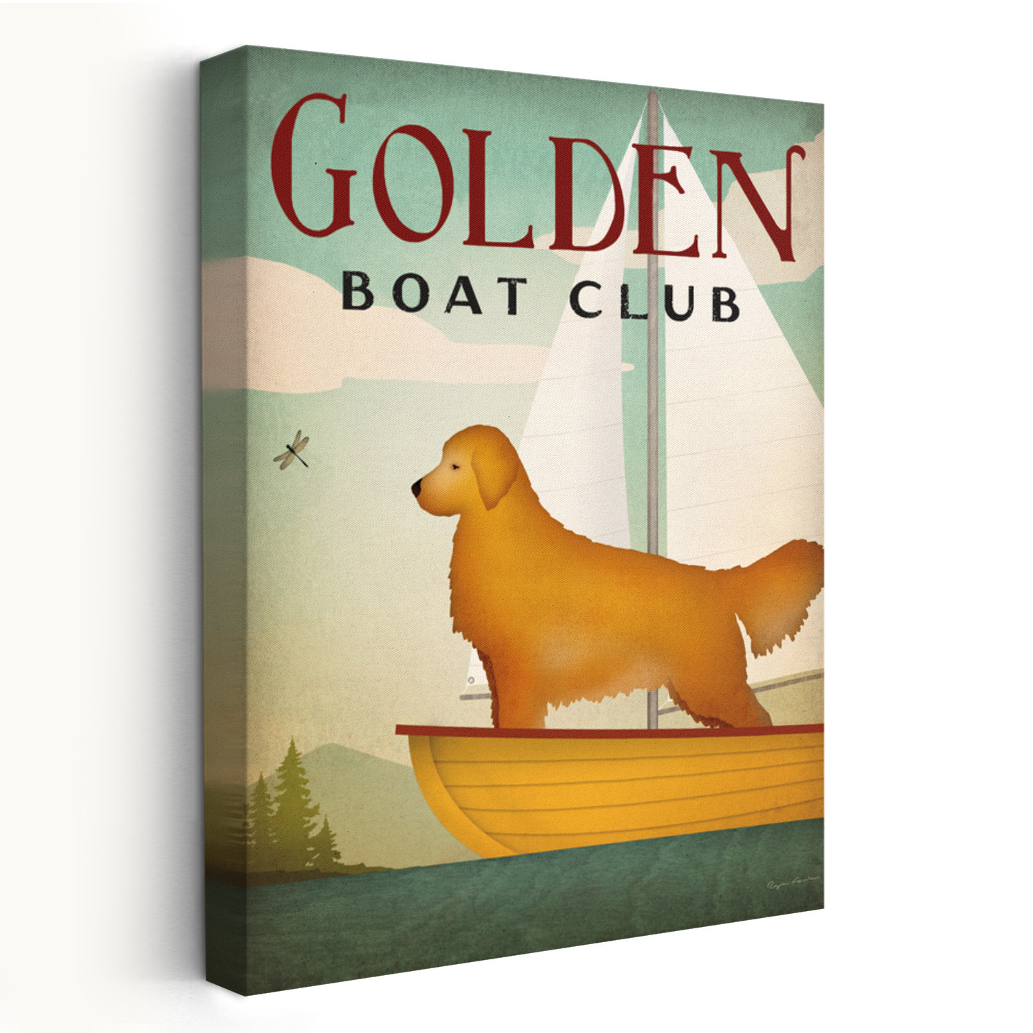 Breakwater Bay Golden Sail - Advertisement Animal Boat Brown Art | Wayfair
