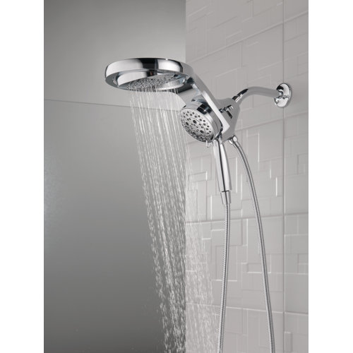 Delta Hydrorain 5 Spray Dual Shower Head and Handheld Shower with ...