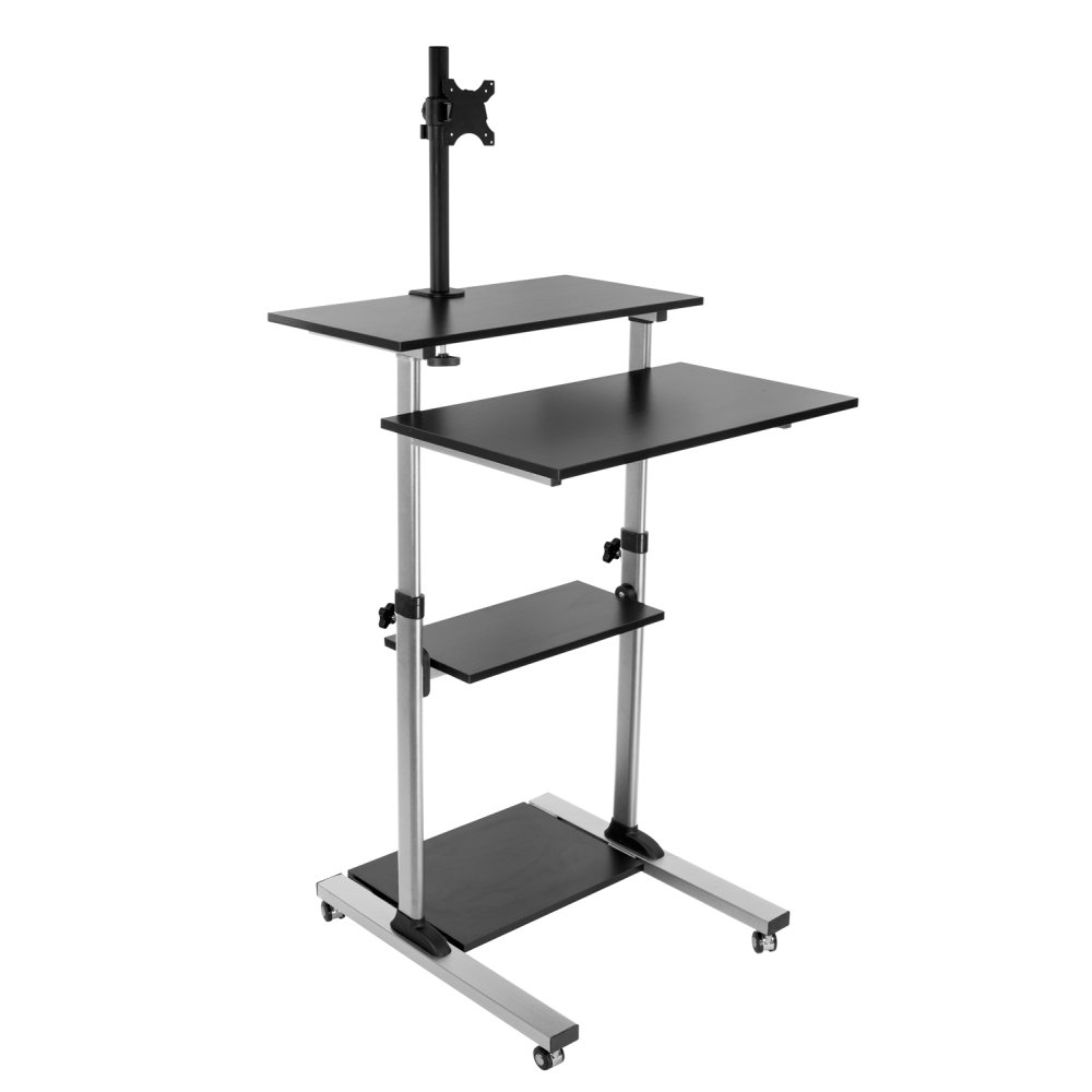 Mount-It! Height Adjustable Mobile Stand Up Desk, Computer Workstation ...