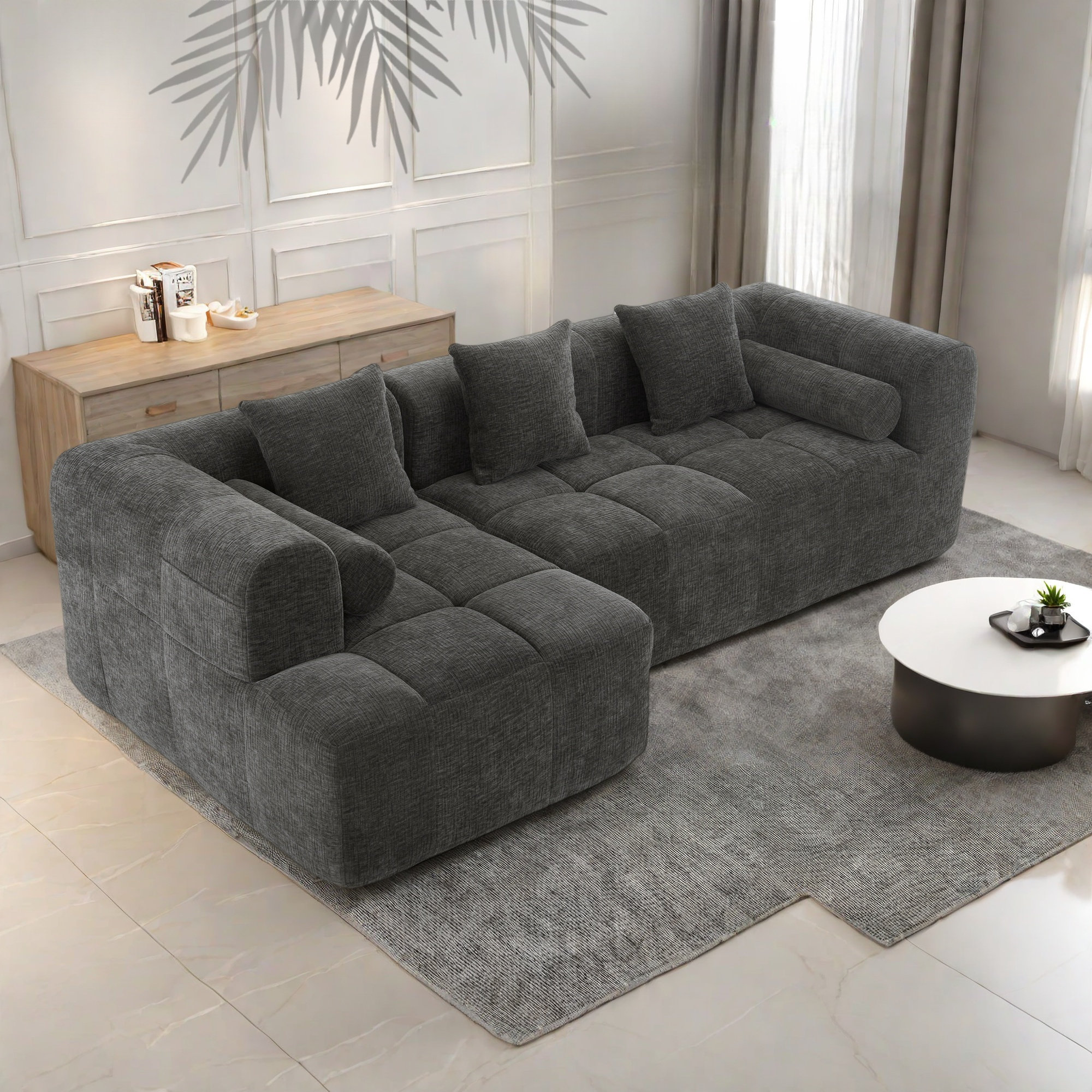 Latitude Run® Full-compressed Sofa Modular Sofa Couch With Deep Seating ...