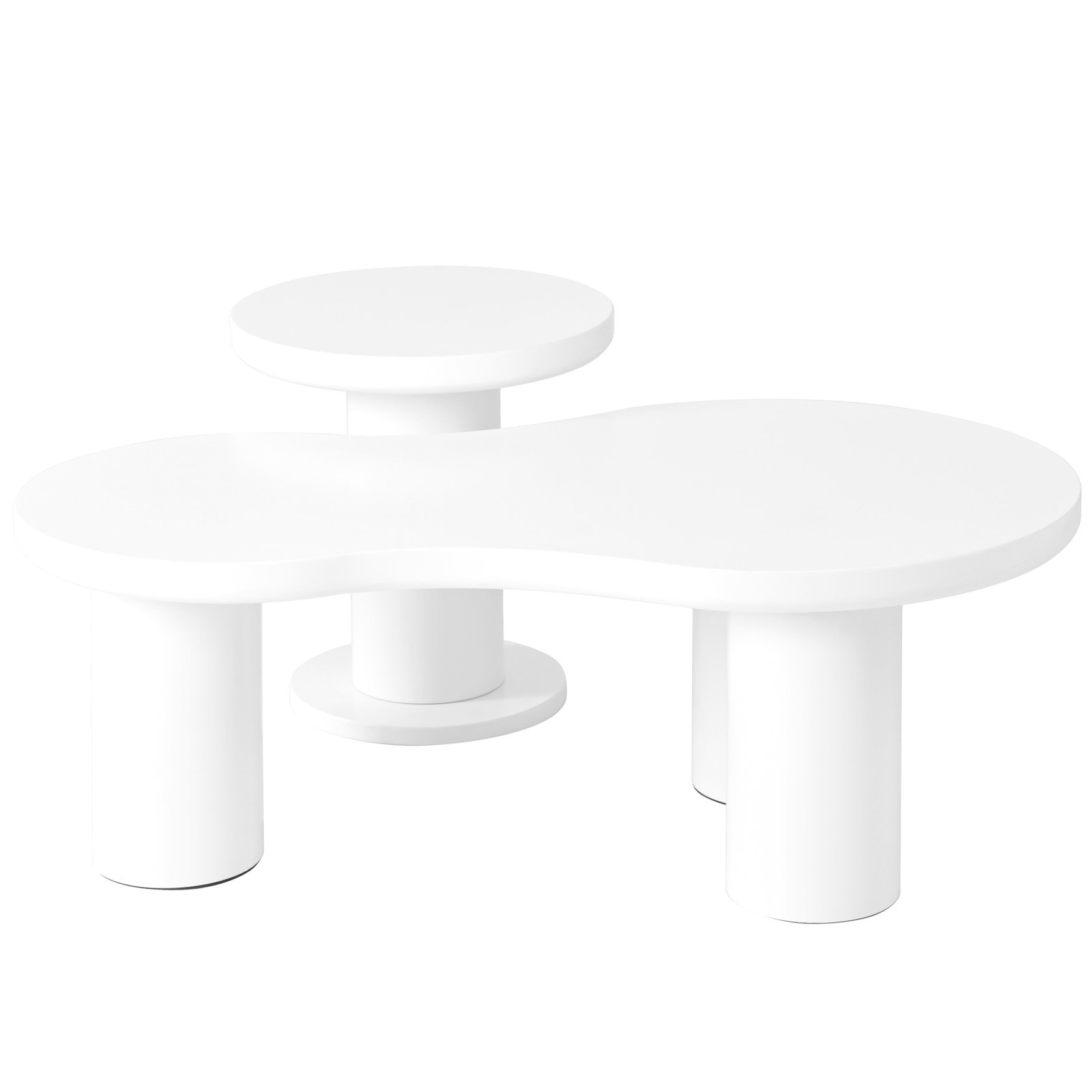 Wrought Studio™ Nesting Coffee Table , Cream Cloud And Round Edge Side ...