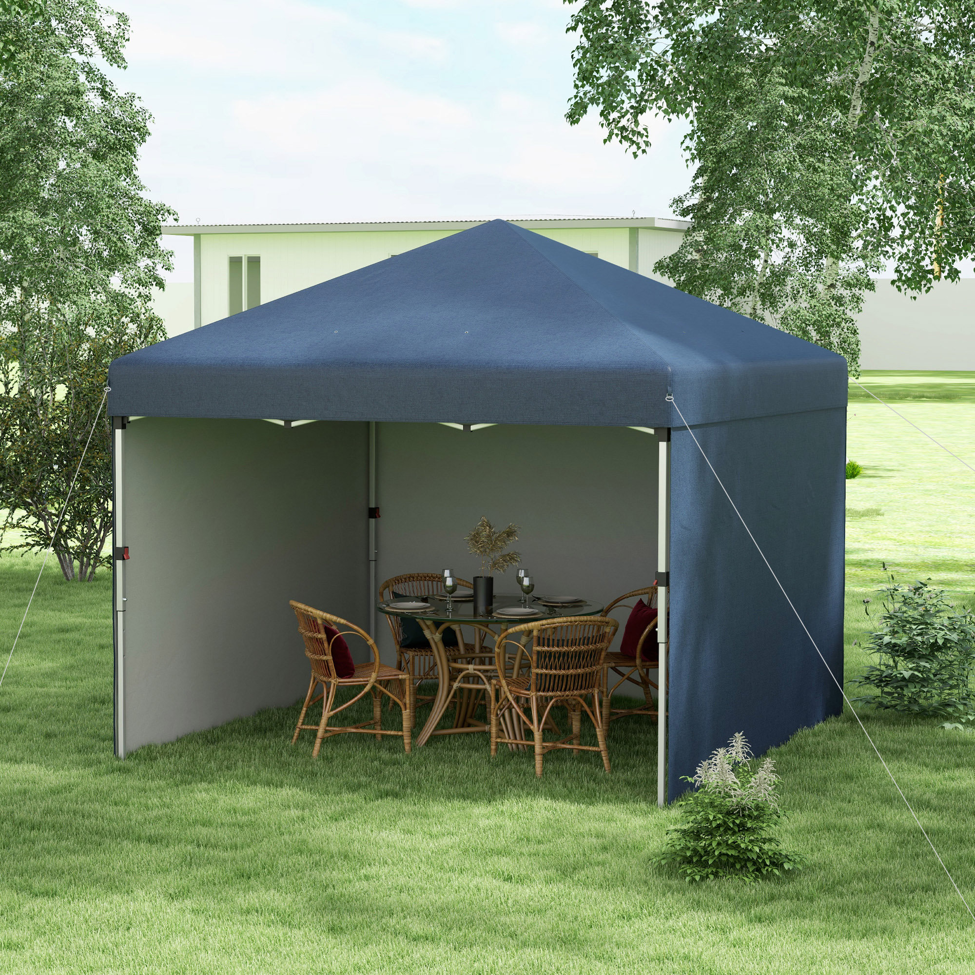 XICHONGDIANSHANG Pop Up Canopy Tent With 3 Sidewalls, Leg Weight Bags ...