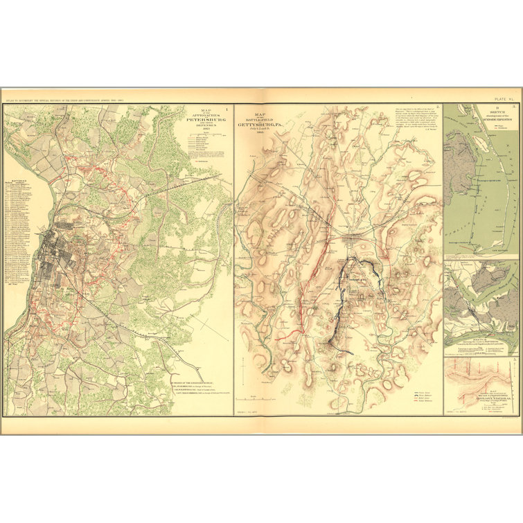 History Galore 24X36 Gallery Poster, Civil War Battle Map Petersburg ...