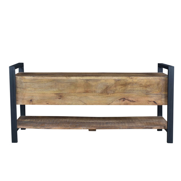 Union Rustic Hanks Wood Storage Bench | Wayfair