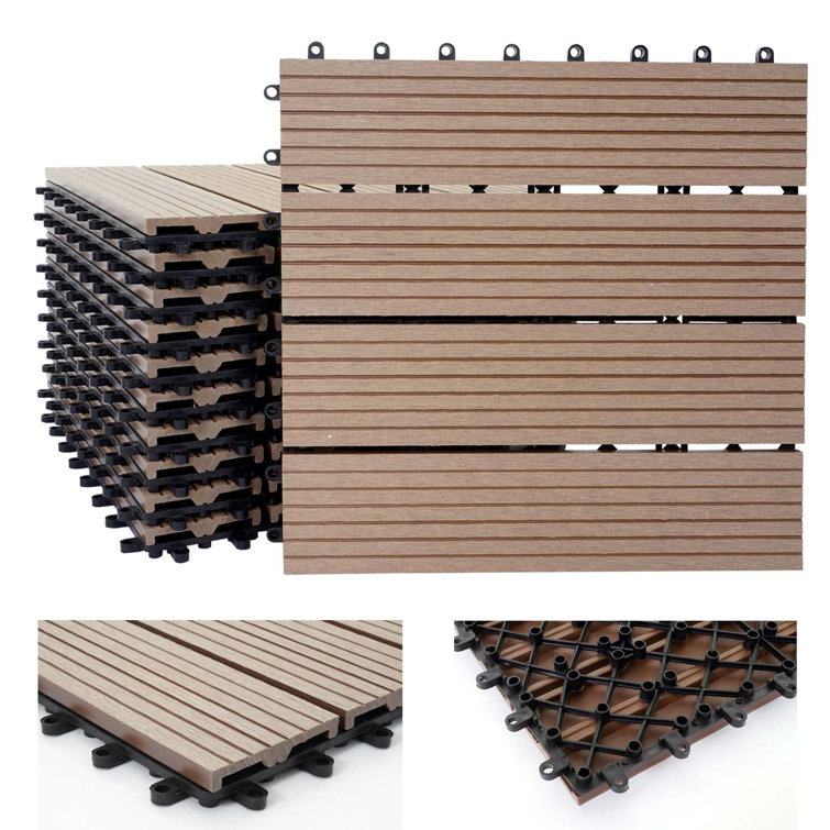 Symple Stuff 30 x 30cm WPC Wood-Effect Tile | Wayfair.co.uk