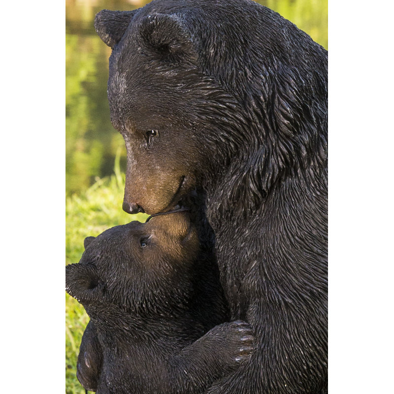 Hi-Line Gift Ltd. Mother and Baby Black Bear Ultra Realistic Garden ...