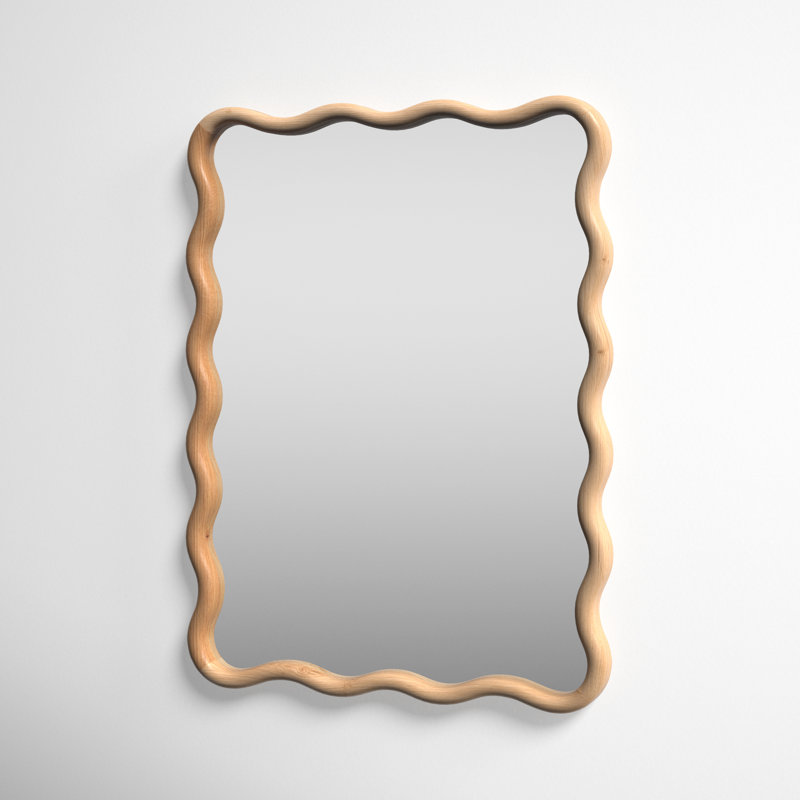 Joss & Main Liviana Wavy Wood Wall Mirror | Wayfair