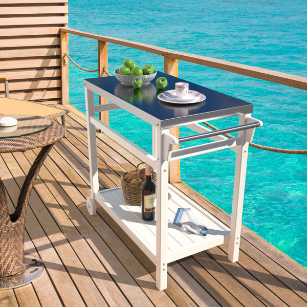 Polyfurniture Outdoor Prep Cart Dining Table For Pizza Oven, Patio ...