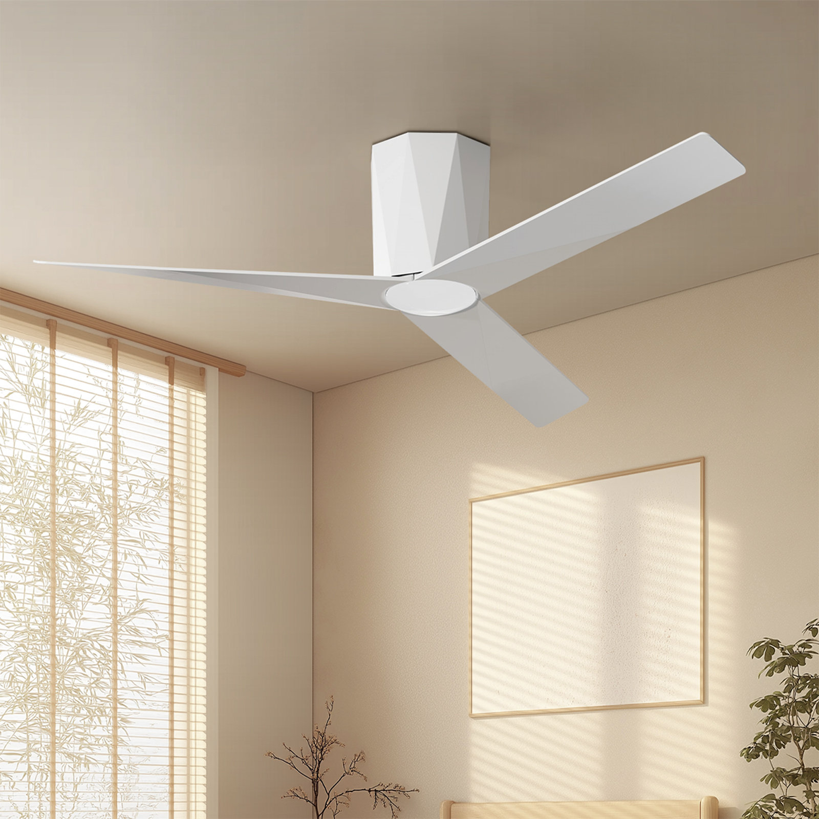 Wrought Studio™ 52 Inch Flush Mount Ceiling Fans with Led Dimmable ...