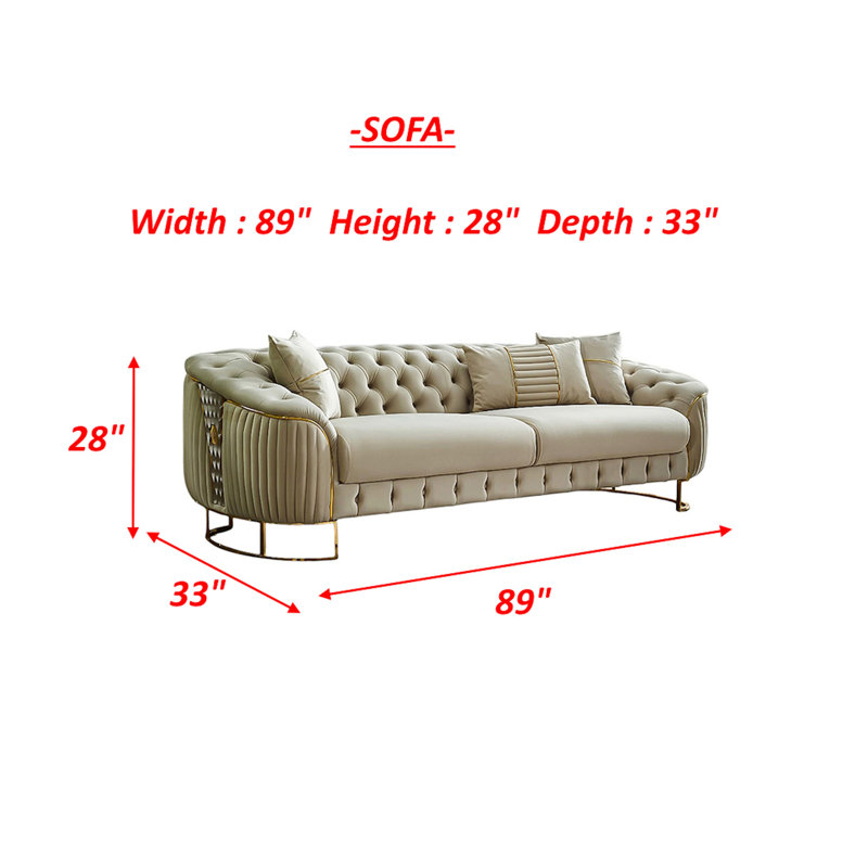 Rosdorf Park Lagarius 3 - Piece Velvet Living Room Set | Wayfair