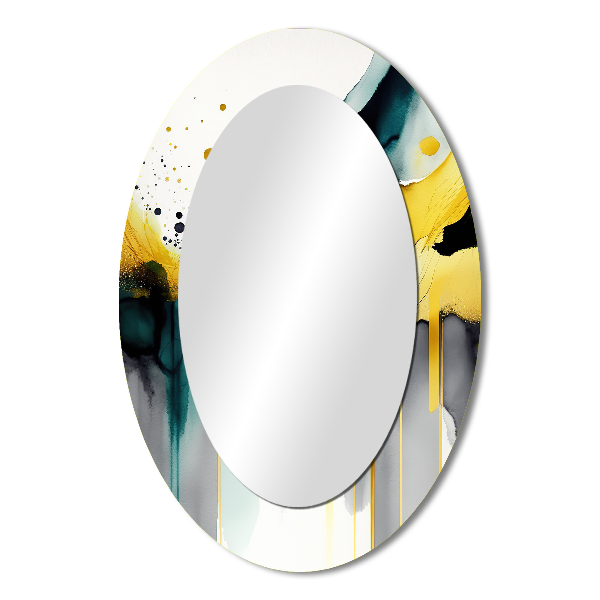 Latitude Run® Abstract Transitional Shapes II - Large Oval Wall Mirror ...