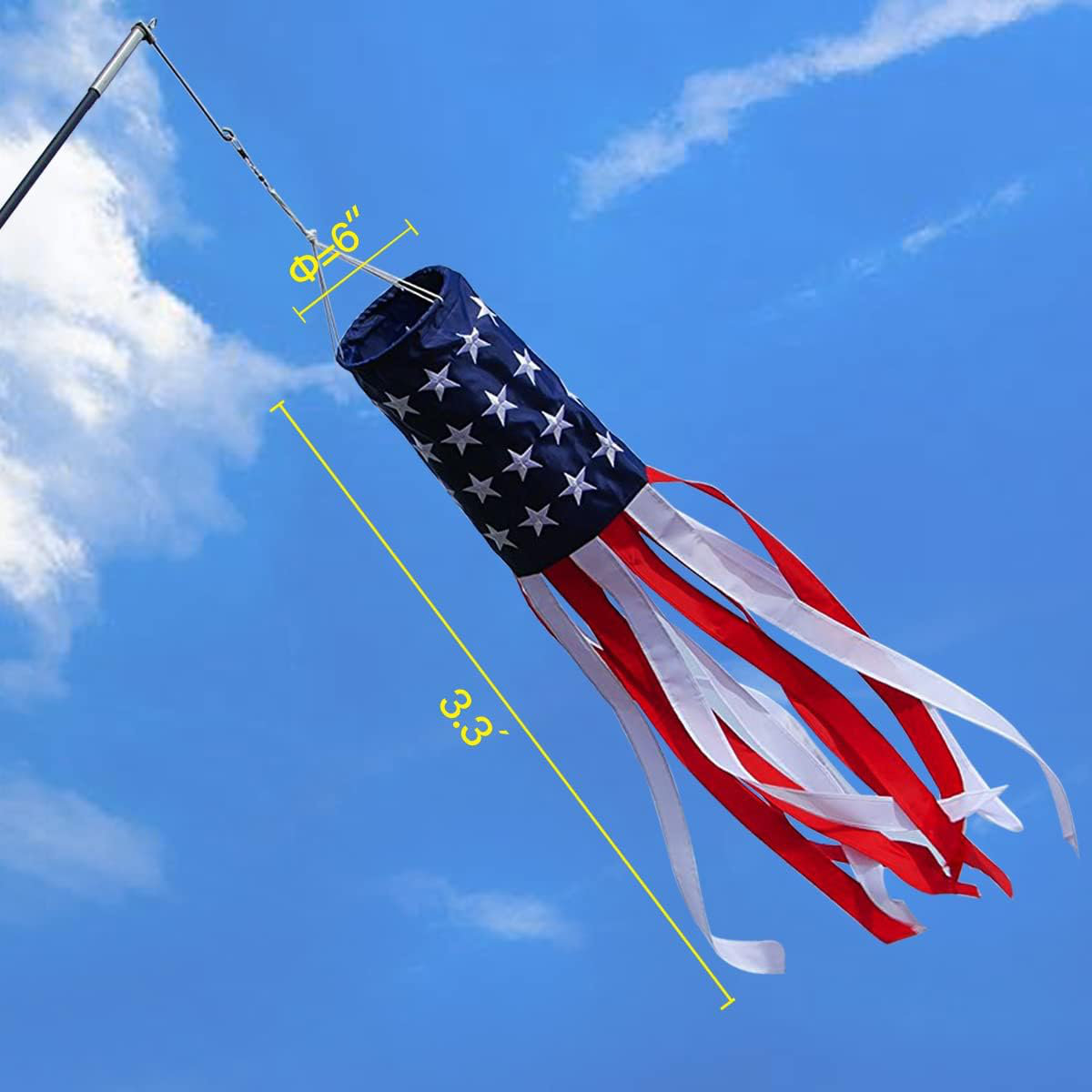 Anley 40 Inch American US Flag Windsock, Stars & Stripes USA Patriotic ...