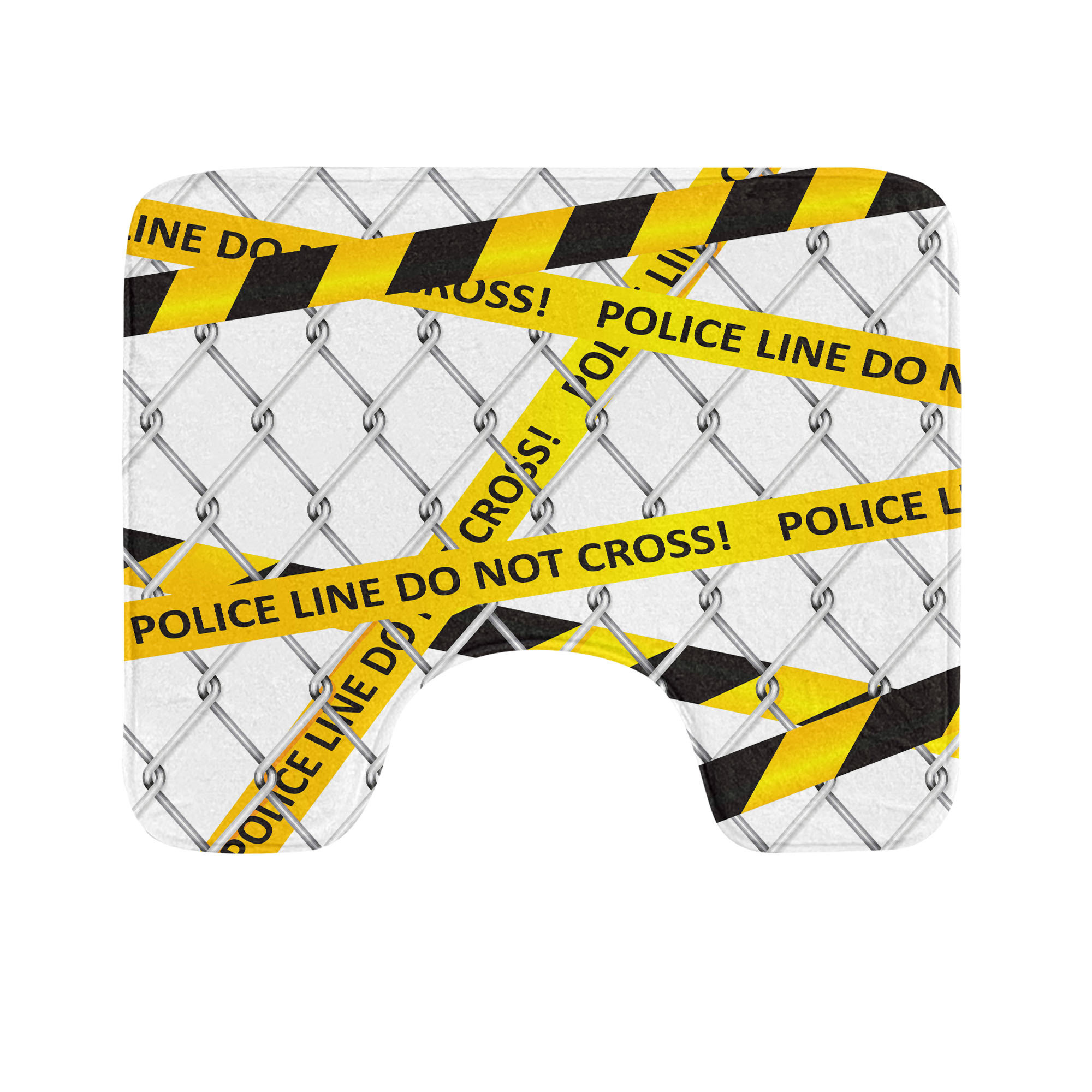 17 Stories Police Toilet Mat U-Shape Bathroom Rug 20" Yellow and Black ...