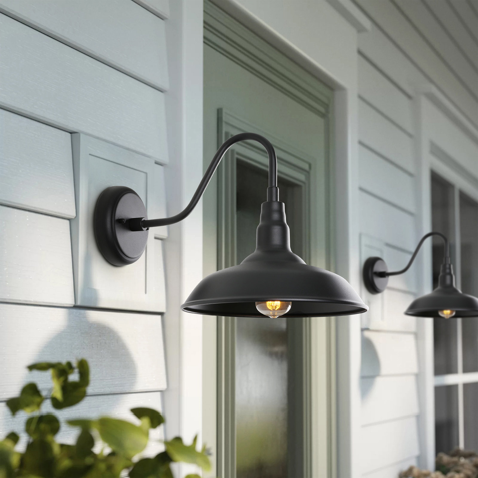 Breakwater Bay Braylee Matte Black Outdoor Barn Light for Porch ...