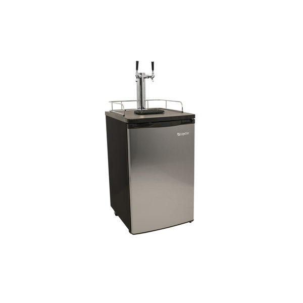 EdgeStar 4.9 Cubic Feet Dual Tap Freestanding Kegerator with Adjustable ...