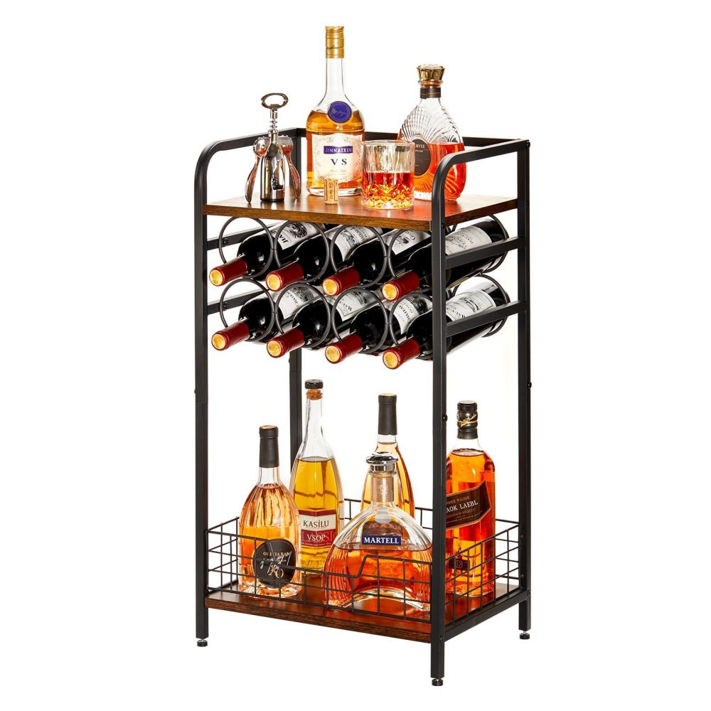 Ophelia & Co. Freestanding wine rack, whiskey display rack | Wayfair