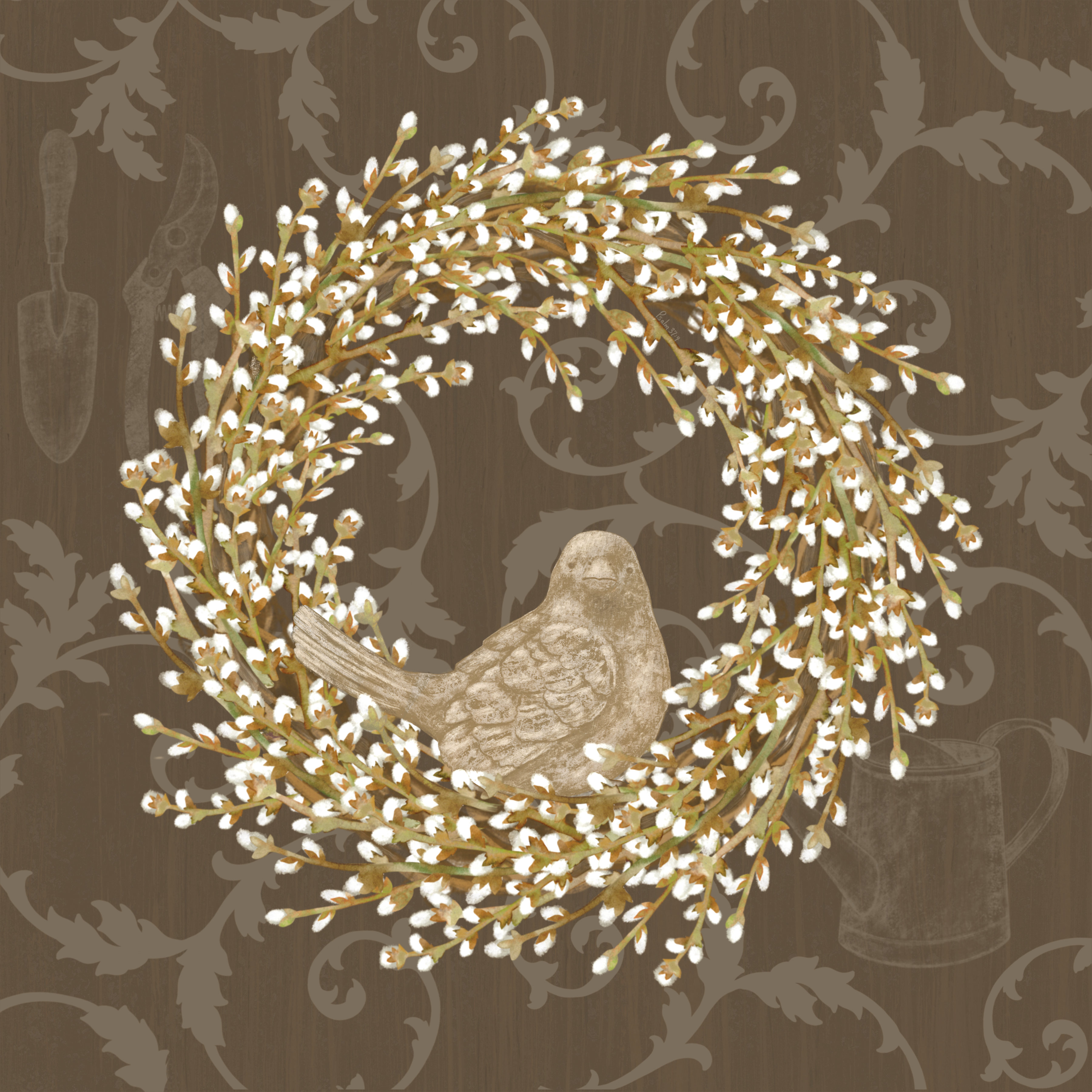 Lark Manor Pussywillow Wreath by Annie LaPoint - Wayfair Canada