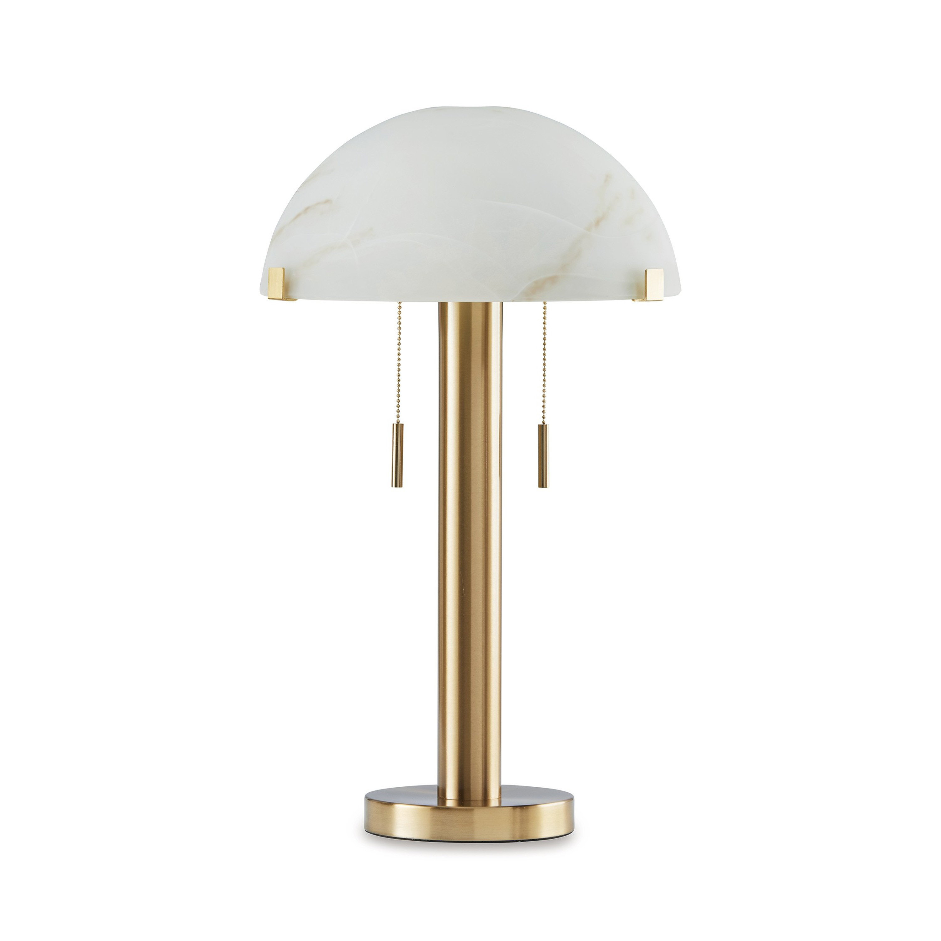 Benjara Sein 22 Inch Table Lamp, Double Pull Chain Switch, Glass Dome ...