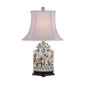 Charlton Home® Schroeder 22" Black/Green/Pink Table Lamp & Reviews ...