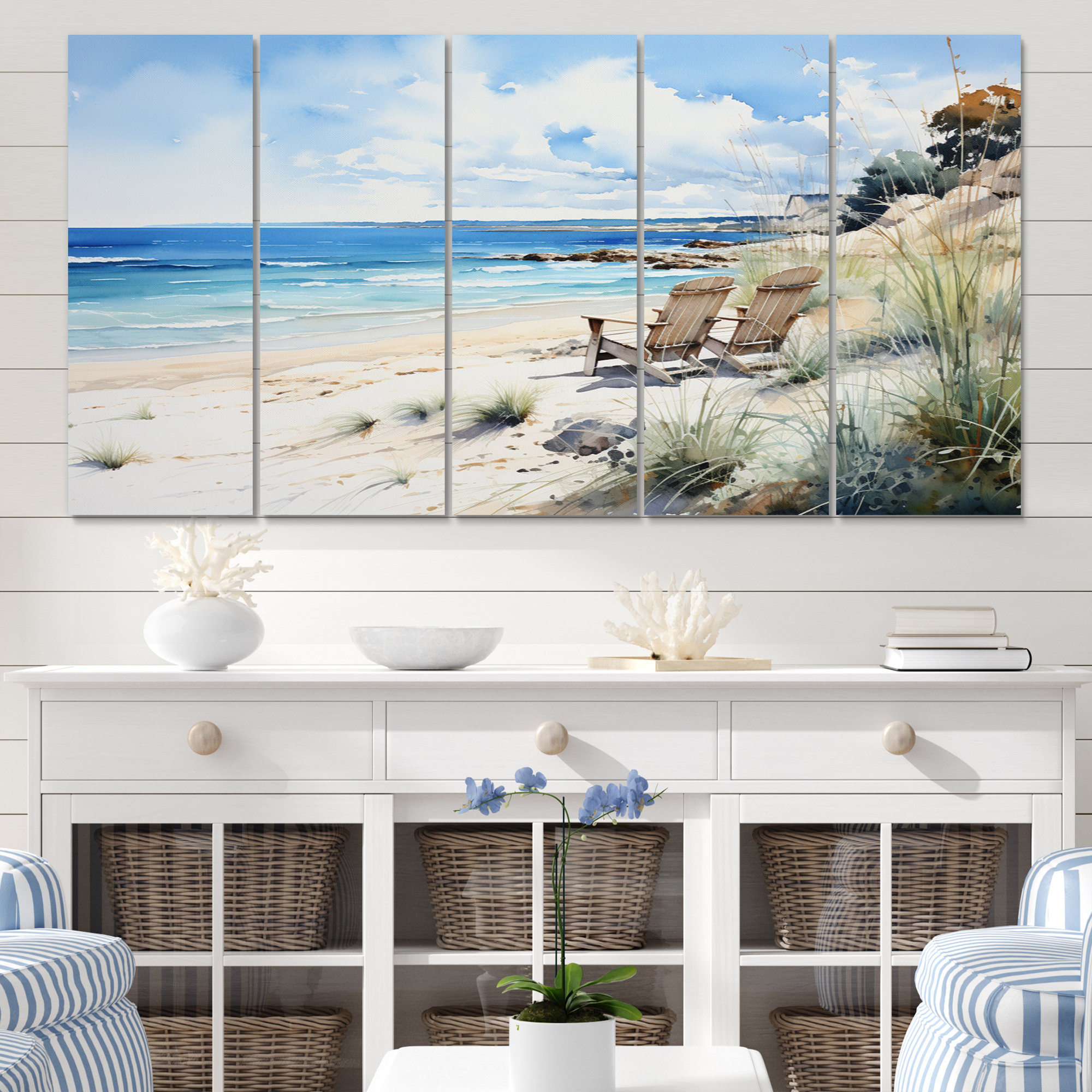 Design Art Beach Ocean Seaside Serenity II - Nautical & Beach Canvas ...