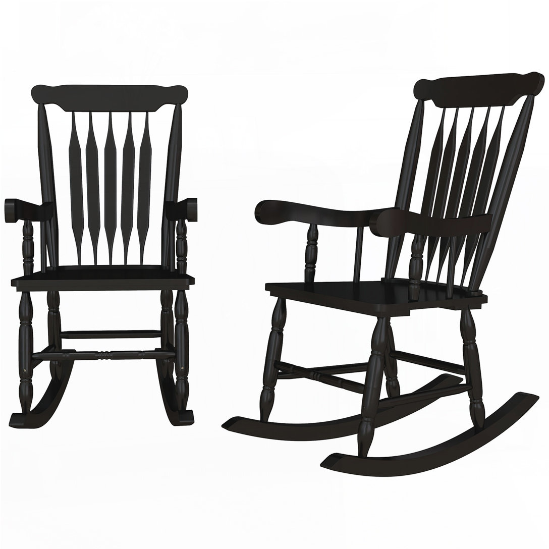 Rosalind Wheeler 2 Pieces Outdoor Wood Rocking Chairs - Wayfair Canada