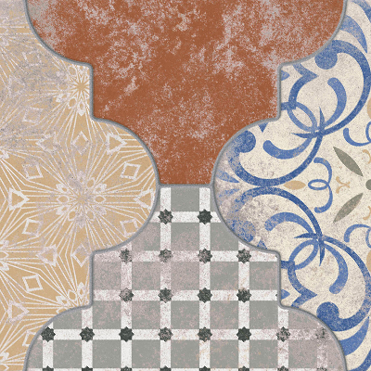 Merola Tile Riga 24" x 22" Ceramic Patterned Wall & Floor Tile | Perigold