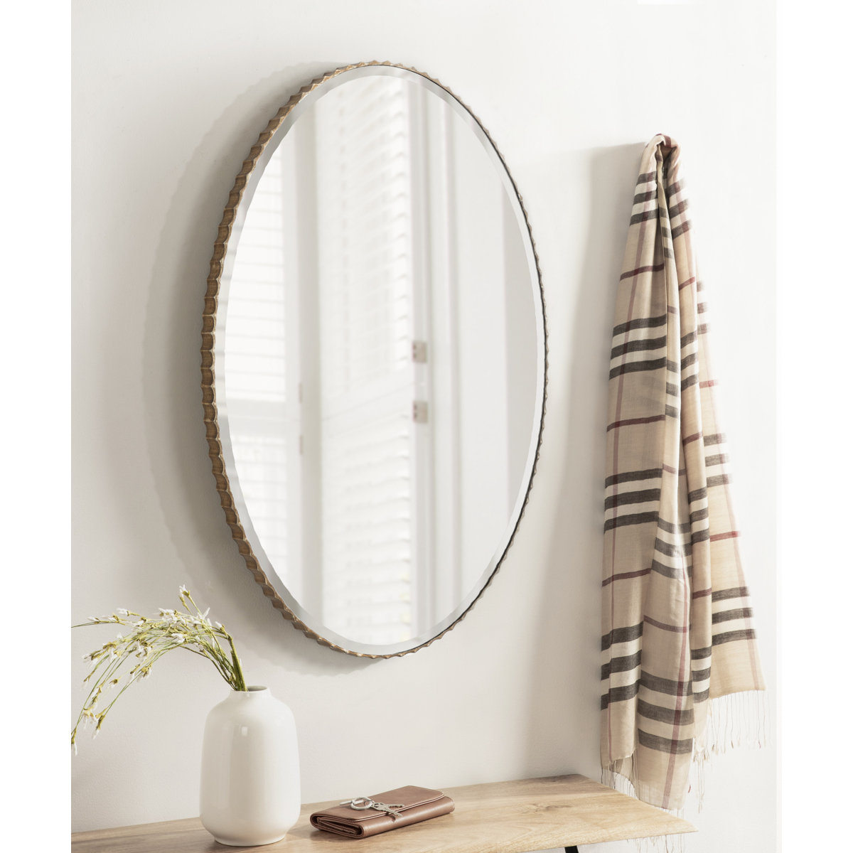 Lark Manor™ Anant Oval Fluted Wall Mirror & Reviews | Wayfair