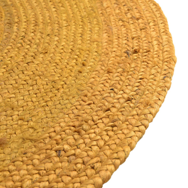 Highland Dunes Milica Handmade Hand Braided Jute/Sisal Yellow Rug | Wayfair