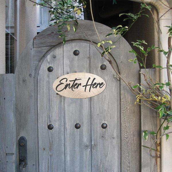 Designocracy Enter Here Sign | Wayfair